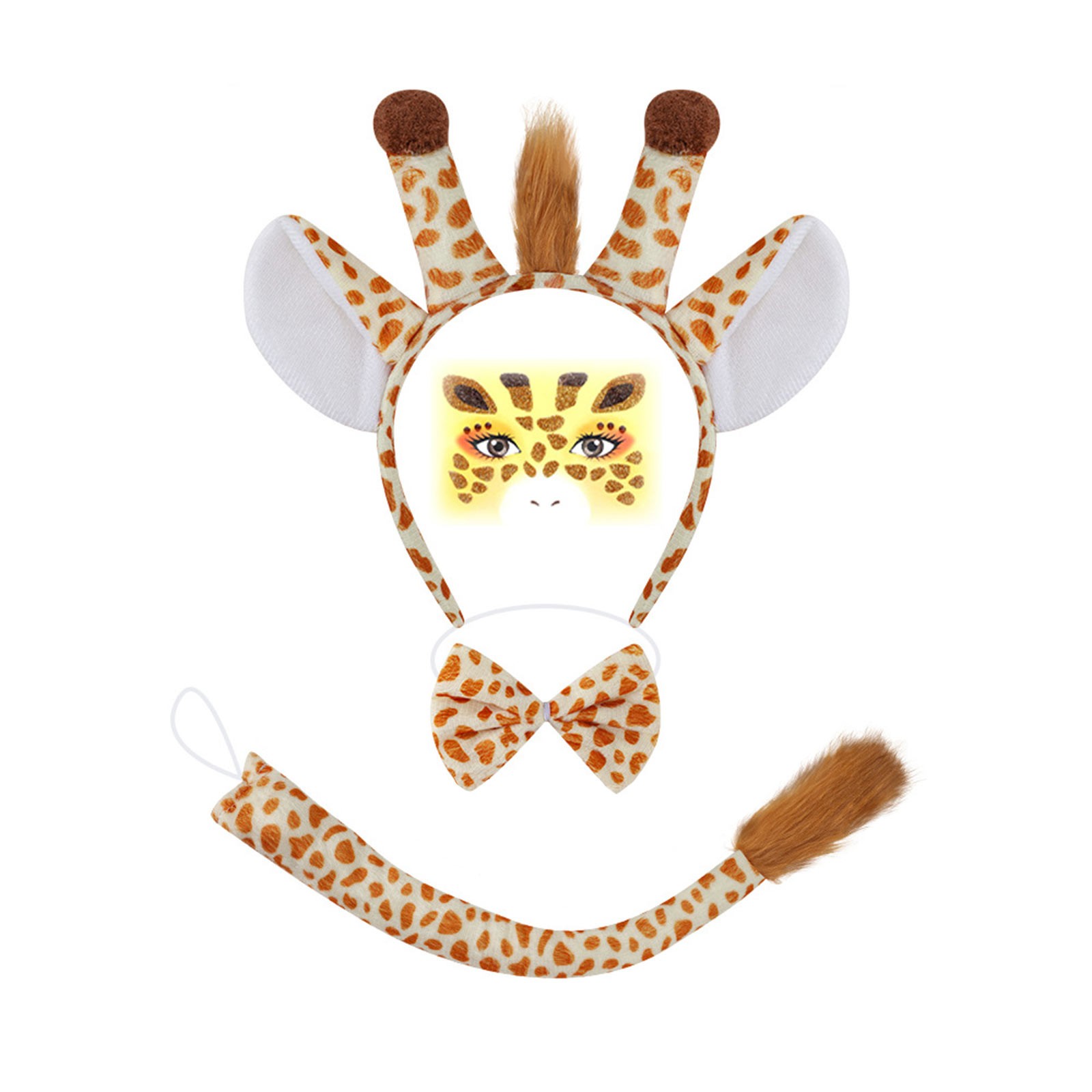 TIANZEN Cartoon Leopard Ears Headband Face Stickers For Kids Girls Boys ...