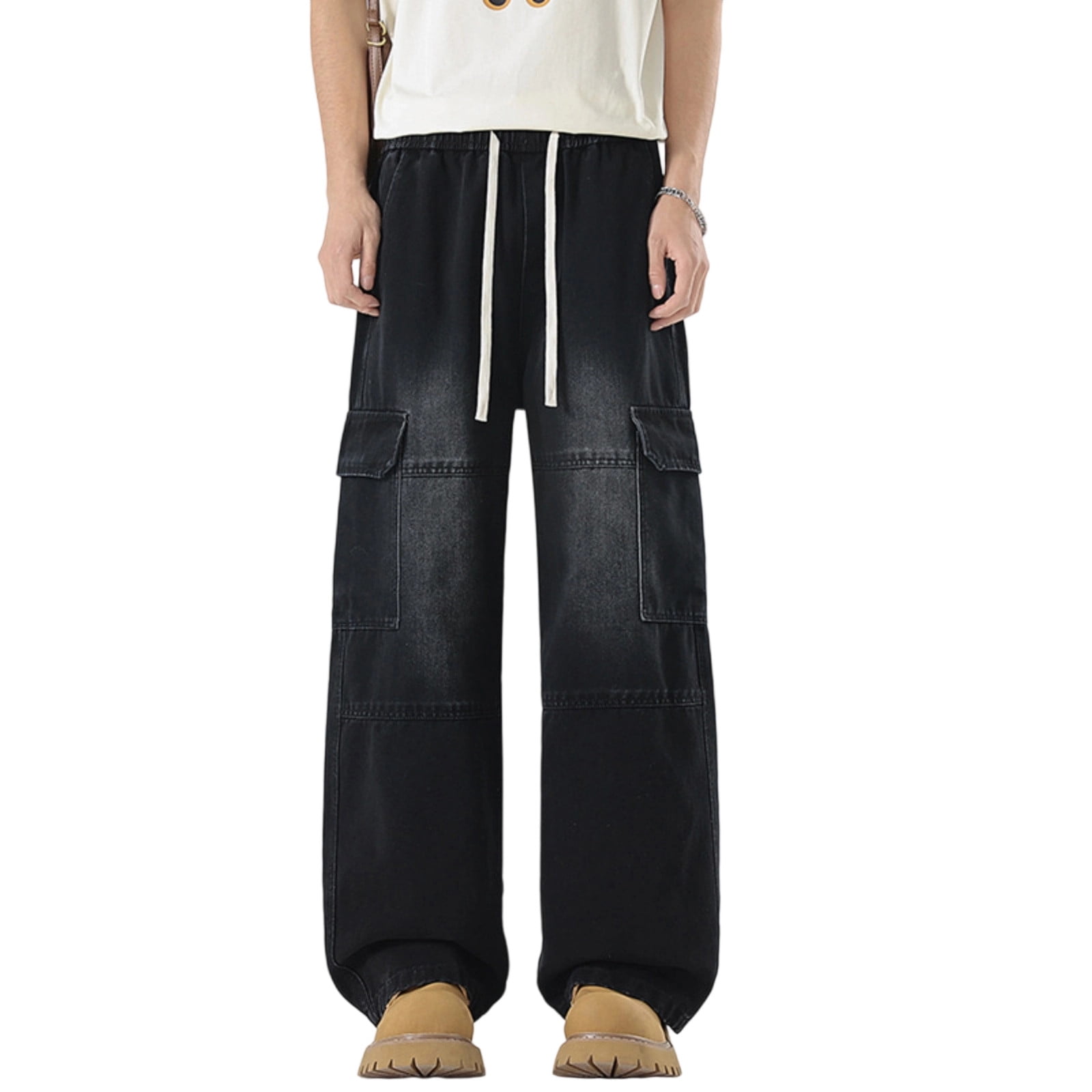 TIANZEN Classic Denim Jeans Comfortable Five Pocket Design Straight Leg ...