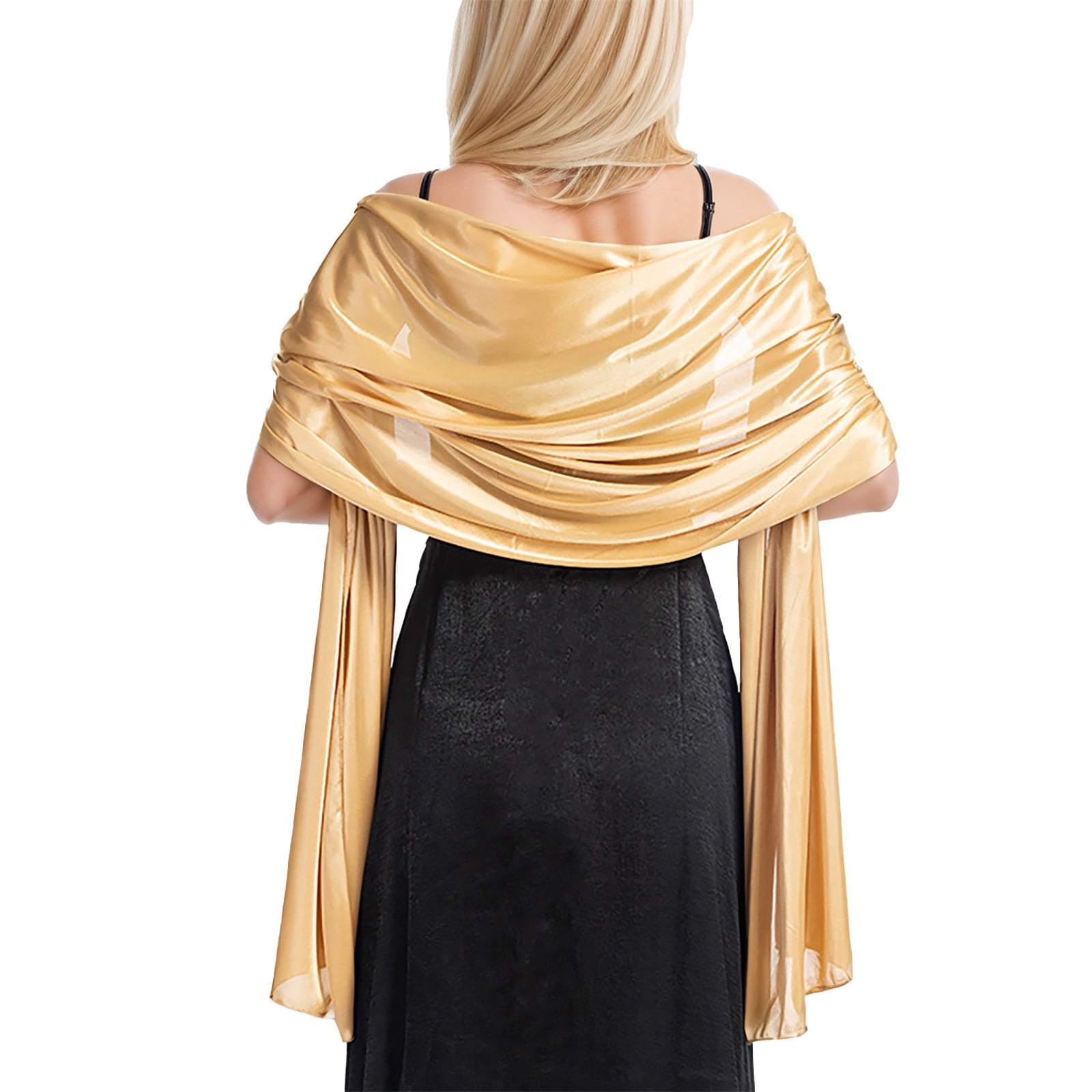 TIANZEN Elegant Satin Evening Wrap Shawl For Soft Party Wear Formal ...