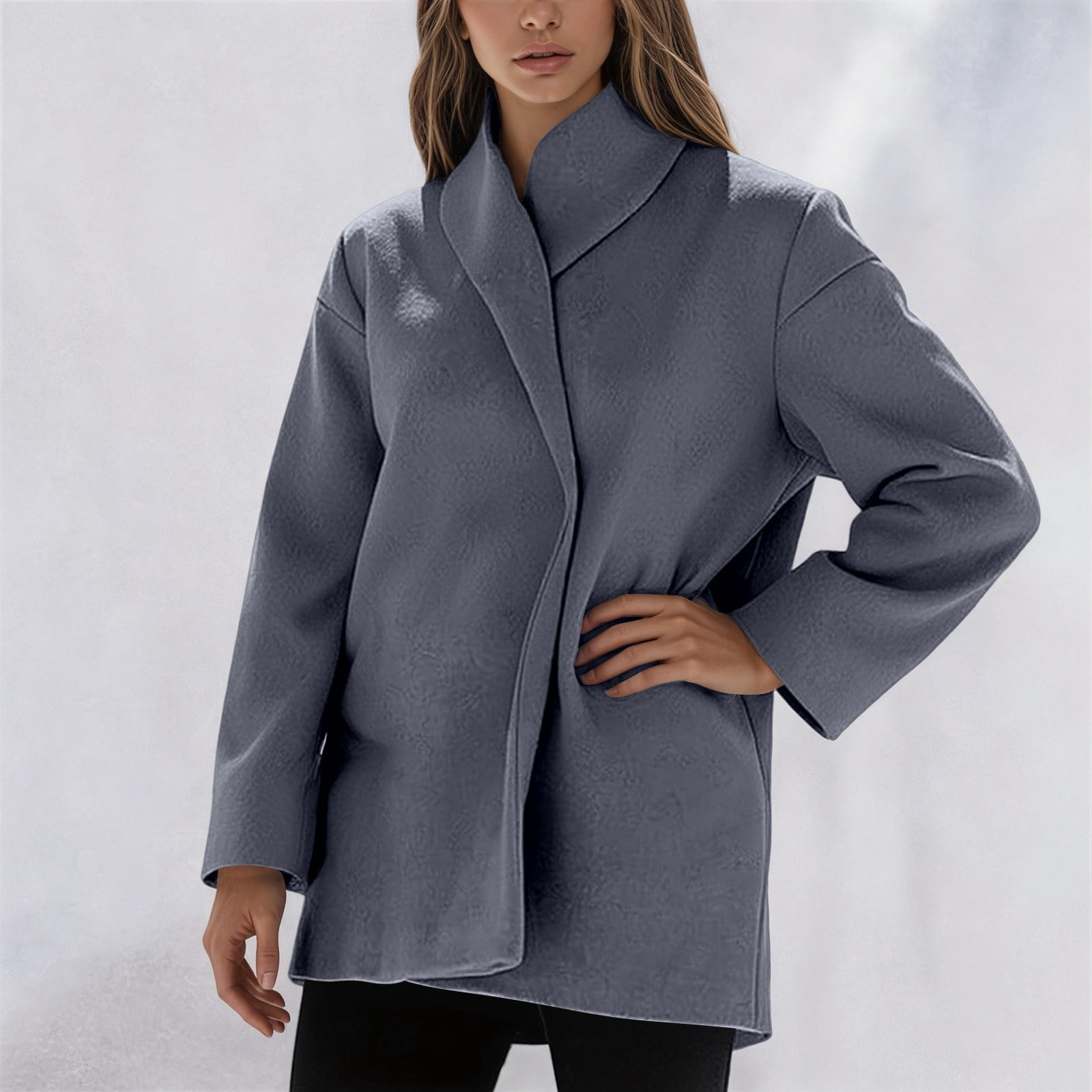 TIANZEN European Size Stylish Long Coat – Loose Fit Hooded Blend For ...