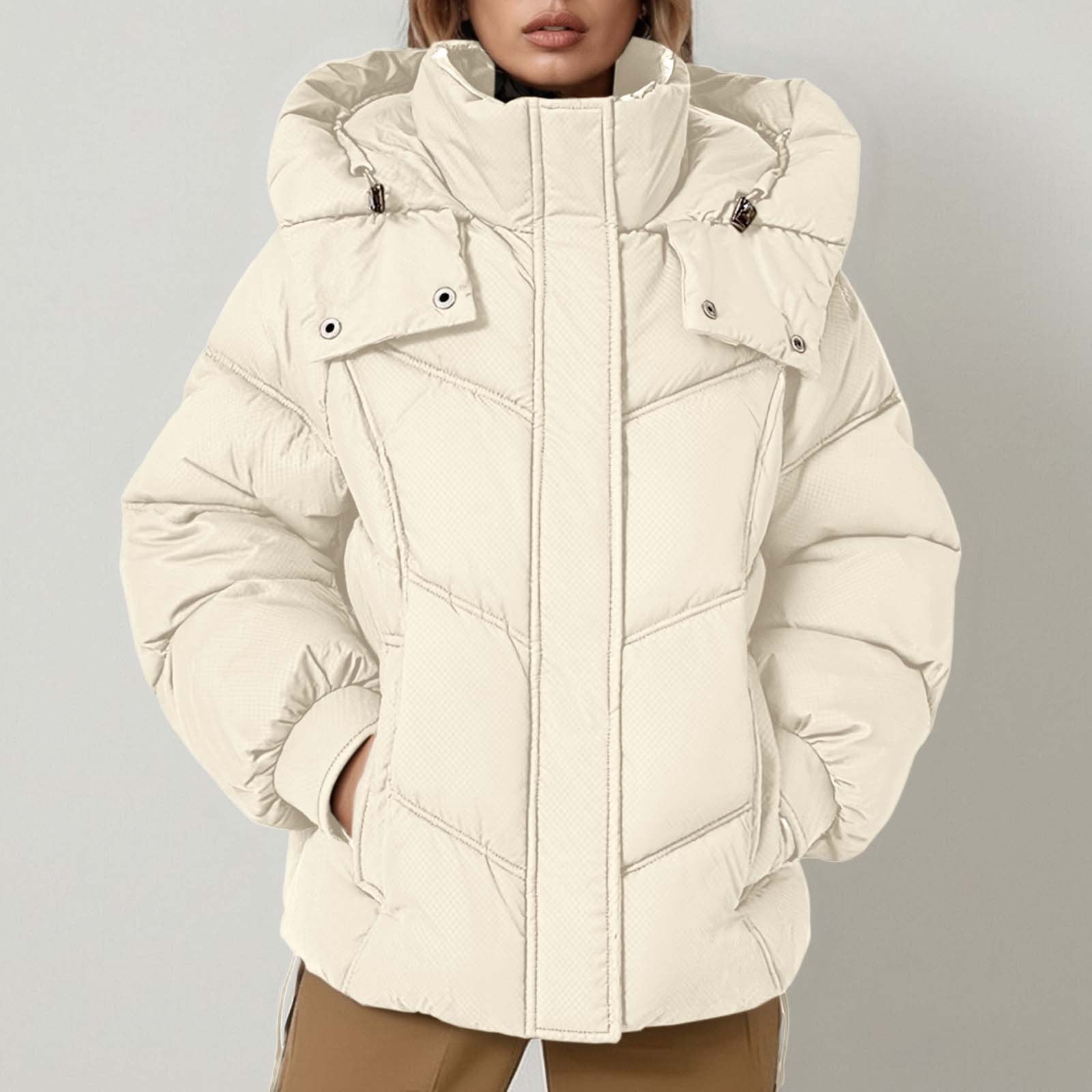 TIANZEN Fashion Hooded Puffy Coat Warm Winter Jacket With Color Design ...