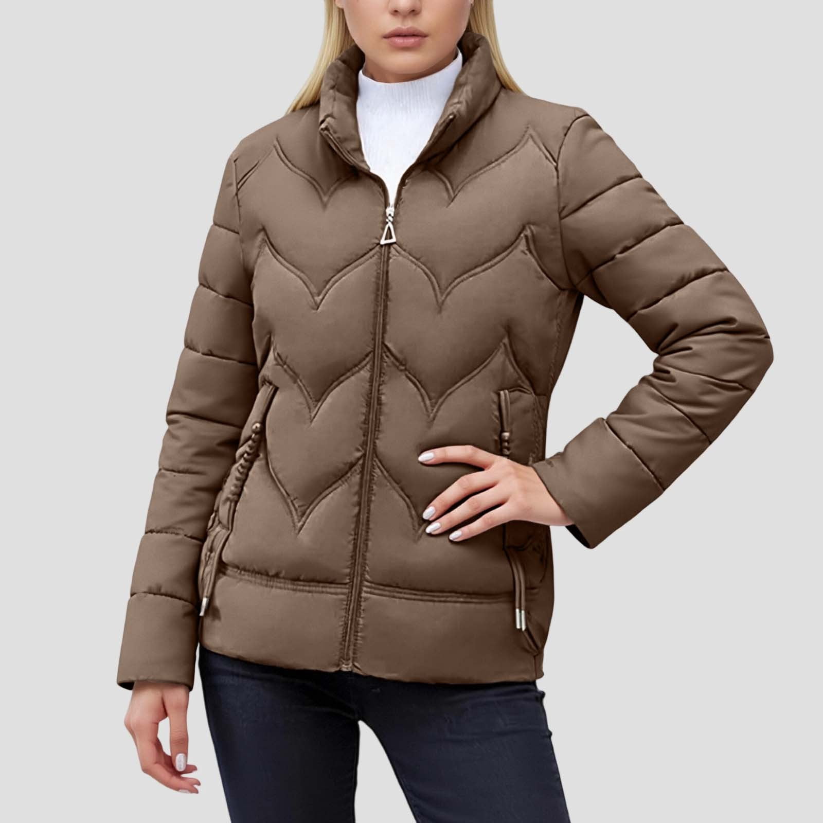 TIANZEN Lightweight Winter Coat For Short Warm Quilted Jacket With Thin ...