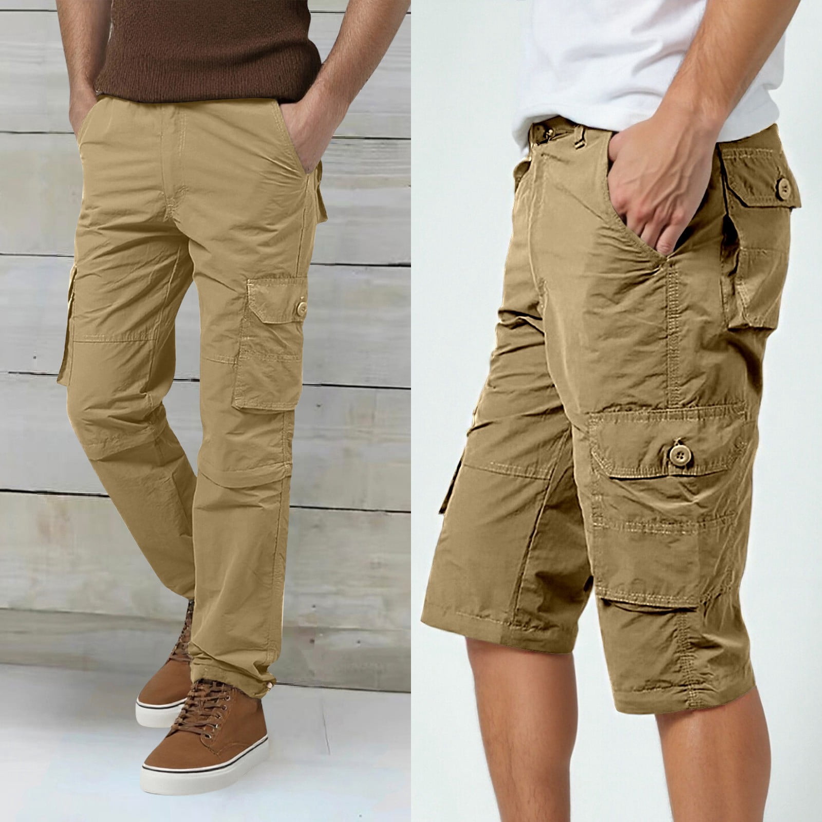 TIANZEN Men's Cargo Pants For Outdoor Activities Versatile Straight Leg ...
