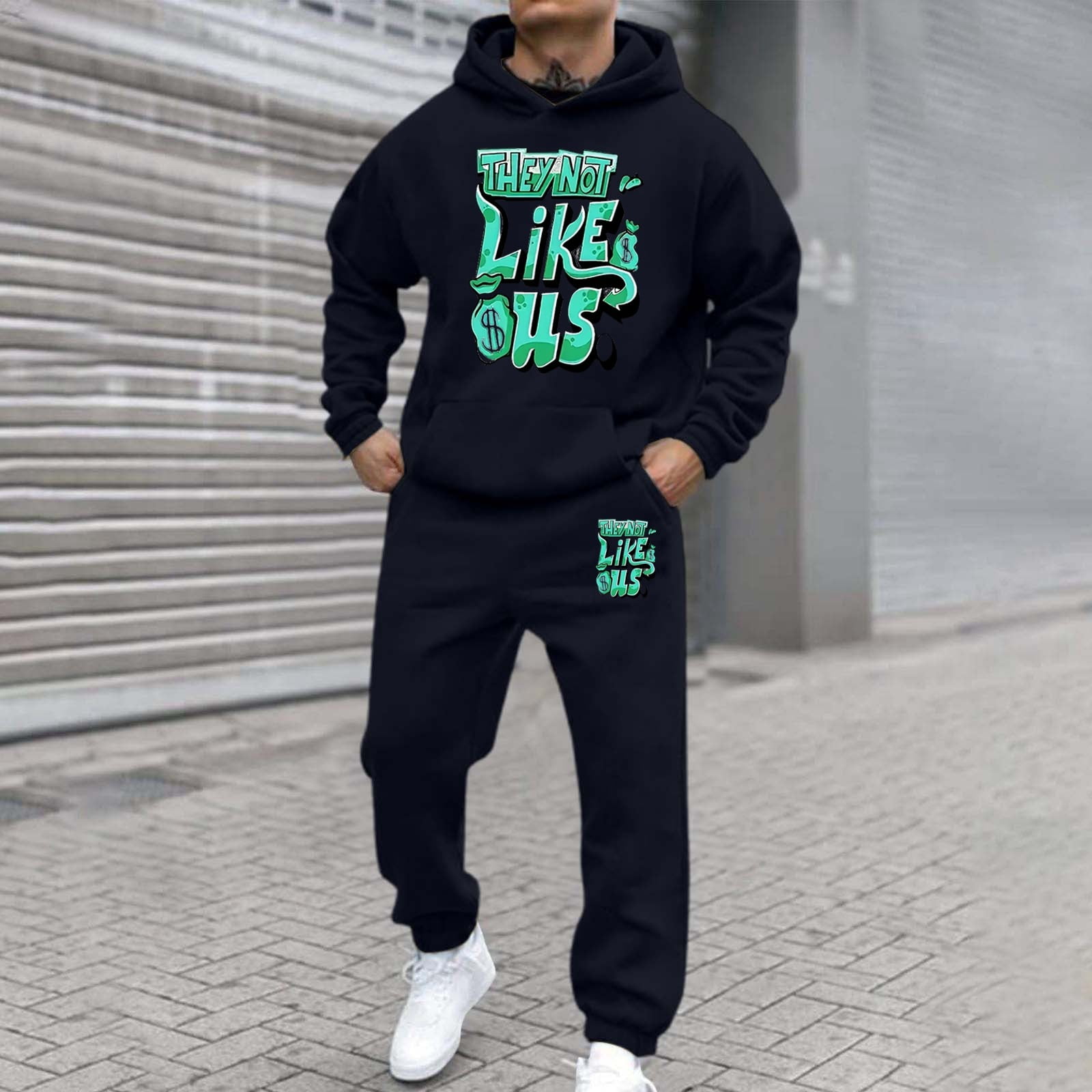 TIANZEN Men's Casual Suits With Letter Print Comfortable Daily Wear ...