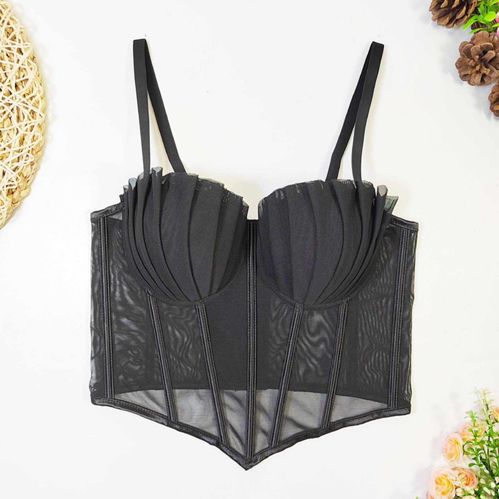 TIANZEN Mesh Lace Back Underwear Wearing To Exposure And Tube Top Women ...