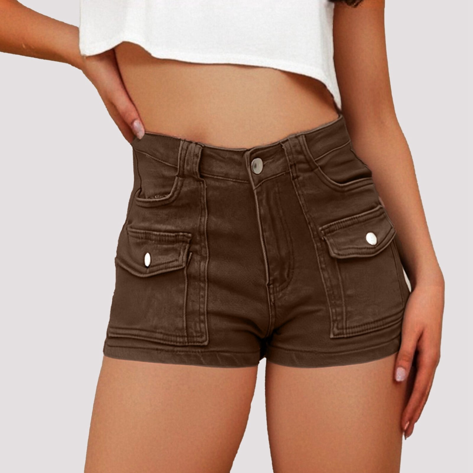 TIANZEN Women's Denim Shorts High Waisted Stretch Summer Casual Jeans ...