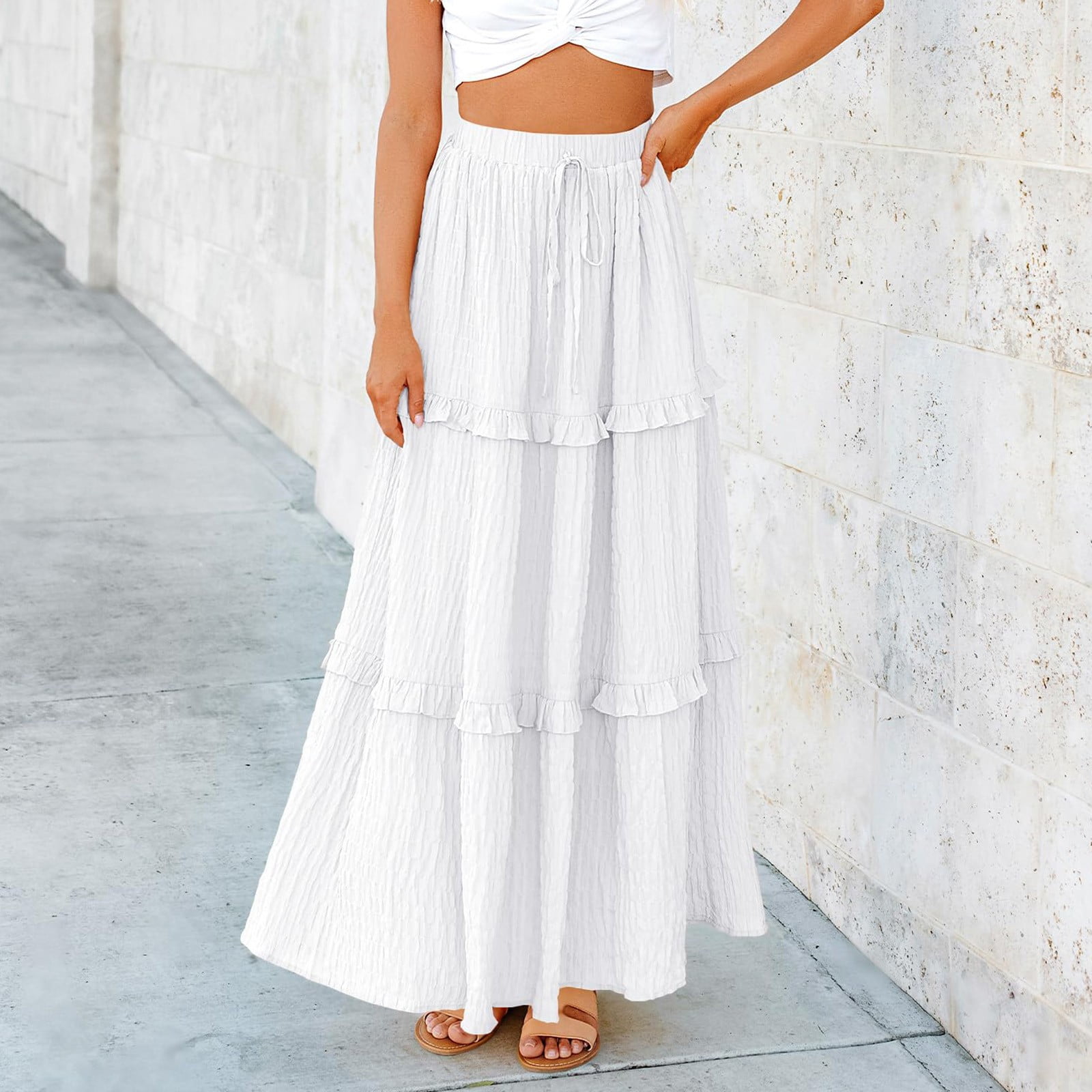 TIANZEN Women's Long Summer Dresses Elegant High Waist Wedding Guest ...