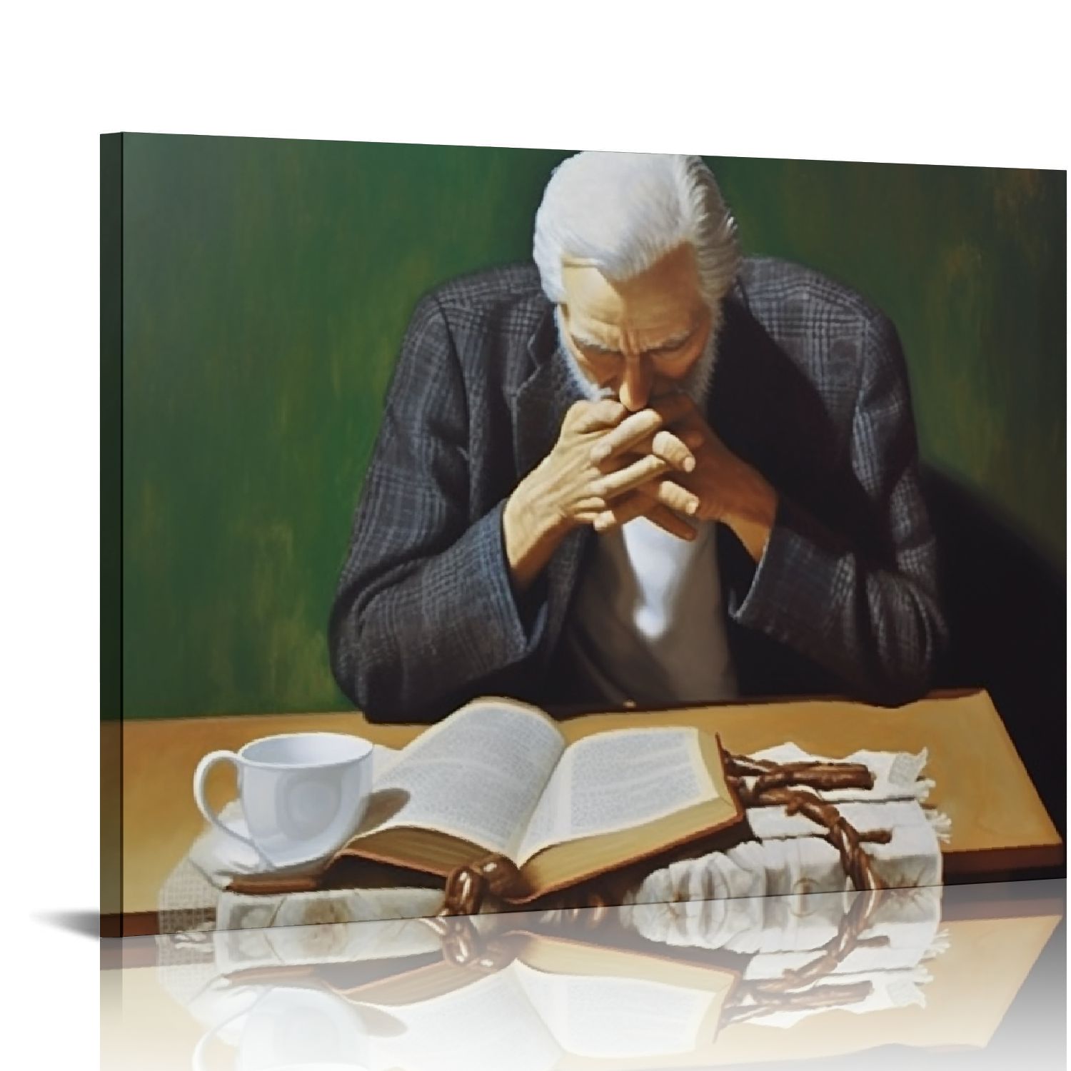 Tiaotiaohou Man At Dinner Table Grace Religious Wall Picture Canvas Poster Picture Art Print