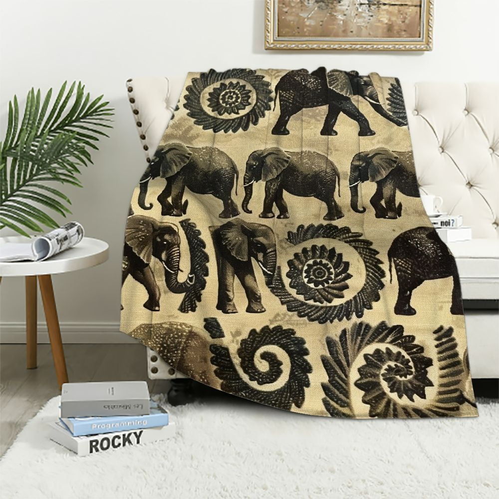 TIAOTIAOHOU Savannah Throw Blanket, Ethnic Style Geometrical Pattern ...