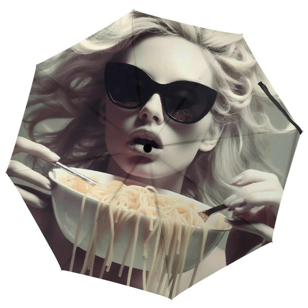TIAOTIAOHOU Spaghetti Three-Fold Umbrella Automatic Folding Compact ...