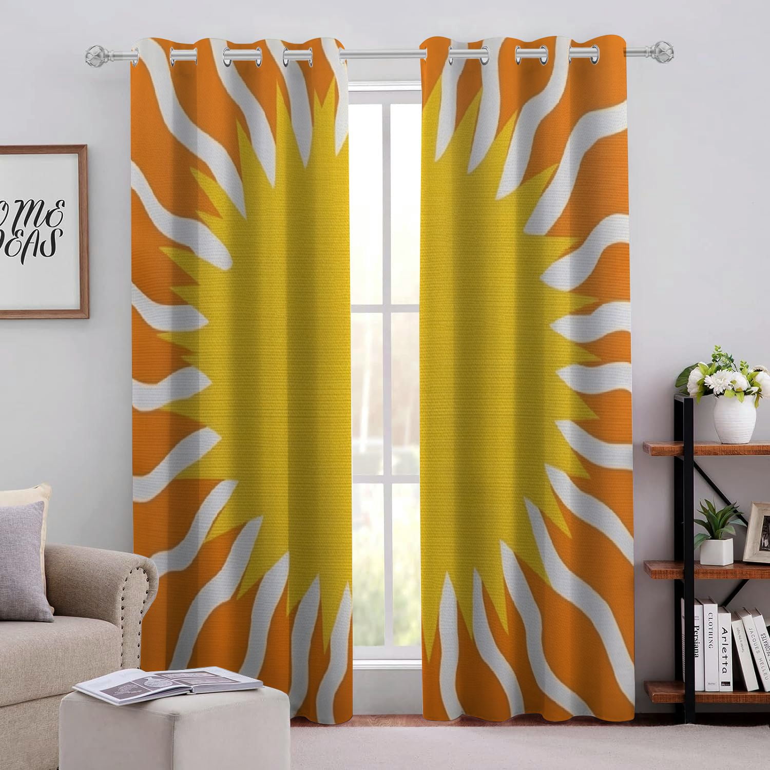 TIAOTIAOHOU Sun Design Perforated Blackout Curtains 2-Pack - Light ...