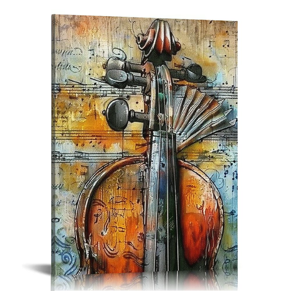 TIAOTIAOHOU Violin Music Notes Artist Decorative Canvas Print On Canvas ...