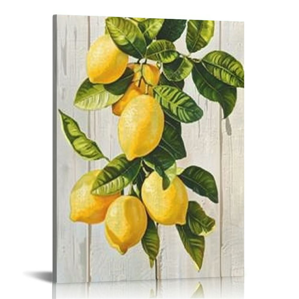 TIAOTIAOHOU Watercolor Lemon Wall Art Prints Lemon Kitchen Decor ...