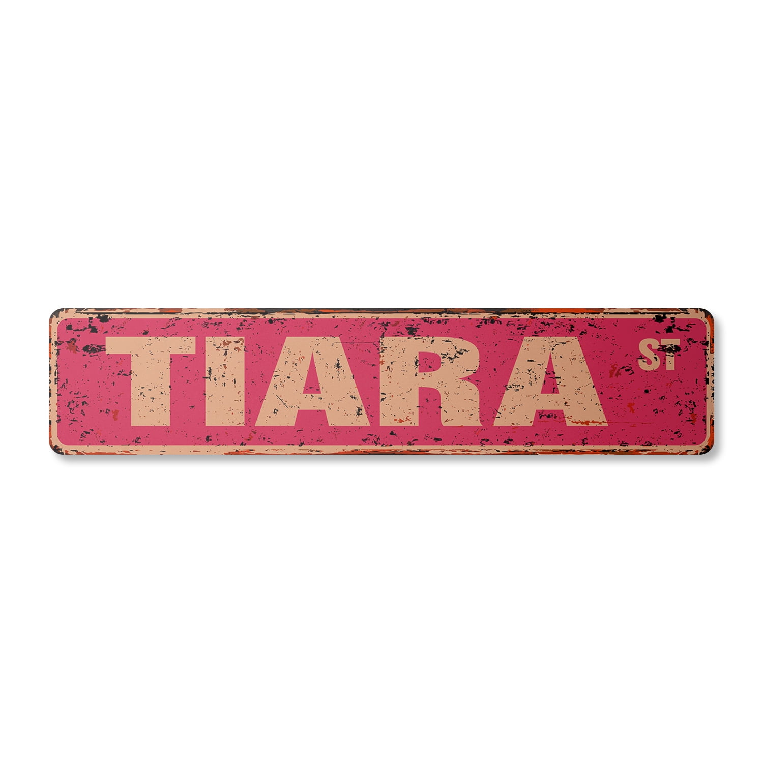 TIARA Vintage Plastic Street Sign Childrens Name Room Sign | Indoor ...
