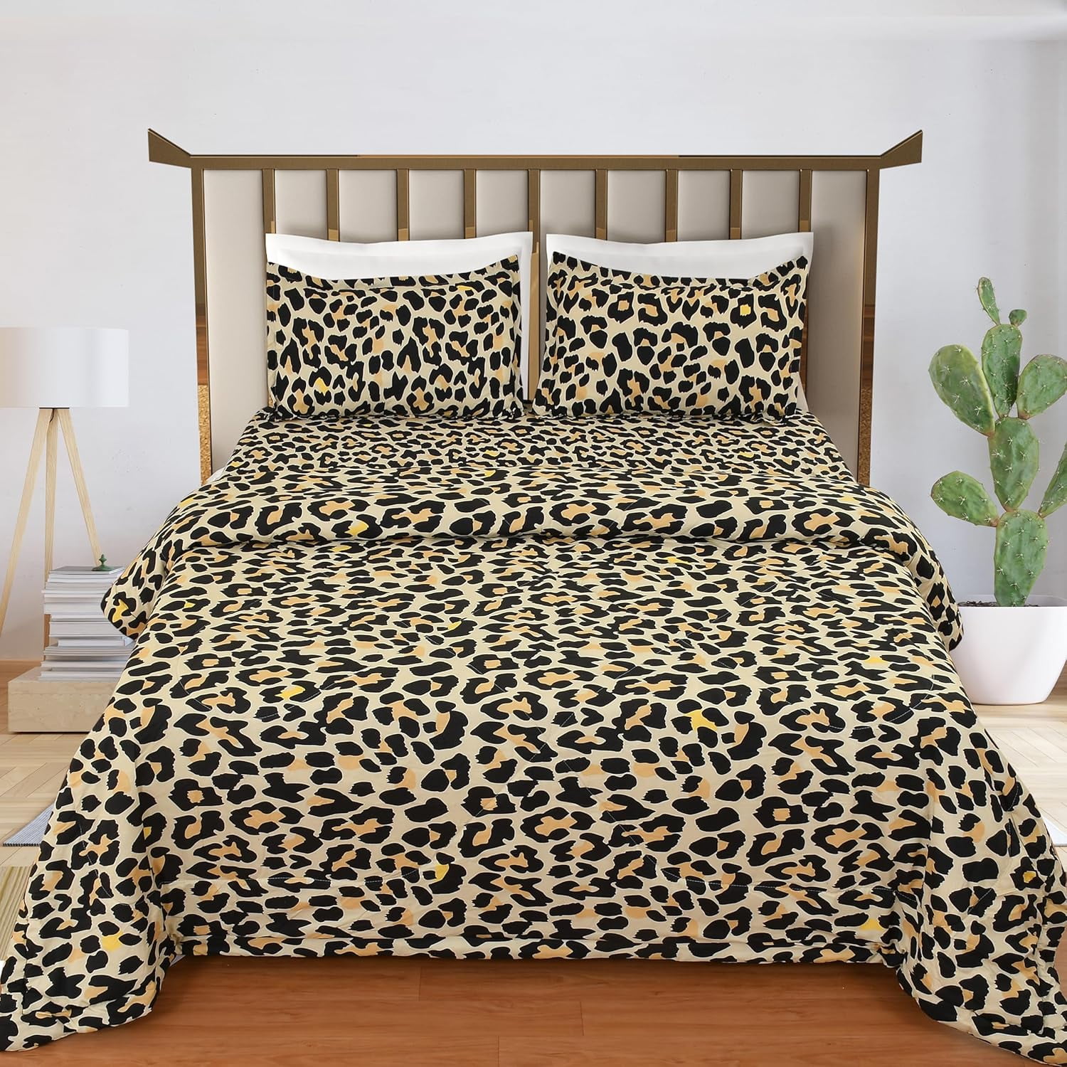 TIB Glace Cotton AC Comforter Set Double Bed King Size with Elastic ...