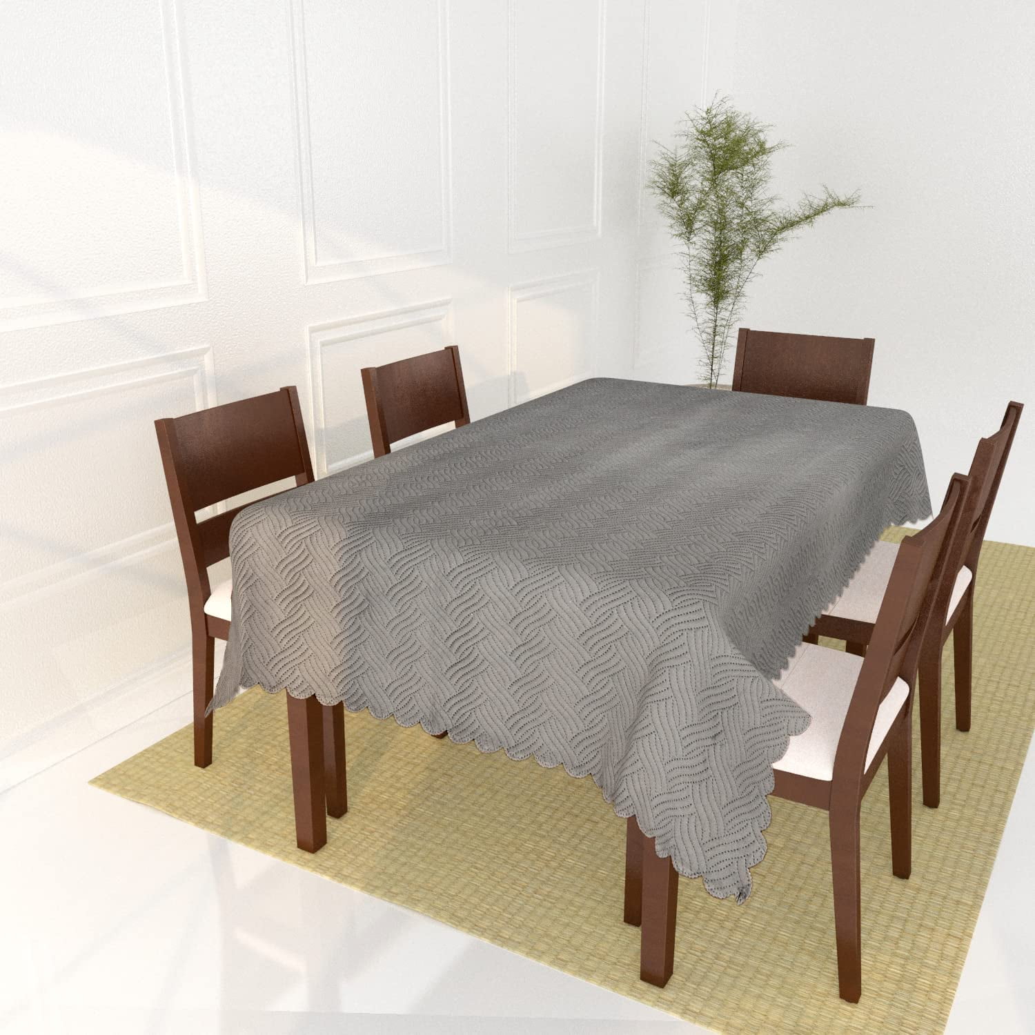 TIB The Intellect Bazaar Velvet Quilted Dining Table Cover for 4 Seater ...
