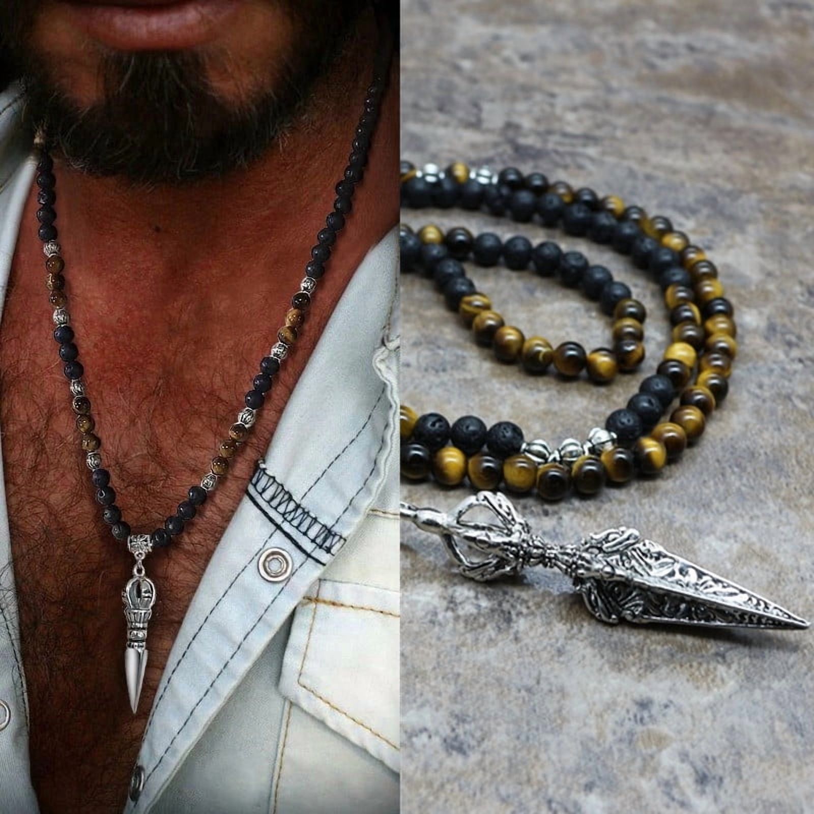TIBETAN BUDDHIST PHURBA KILAYA THE MAGIC DAGGER WITHTIGER’S EYE LAVA ...