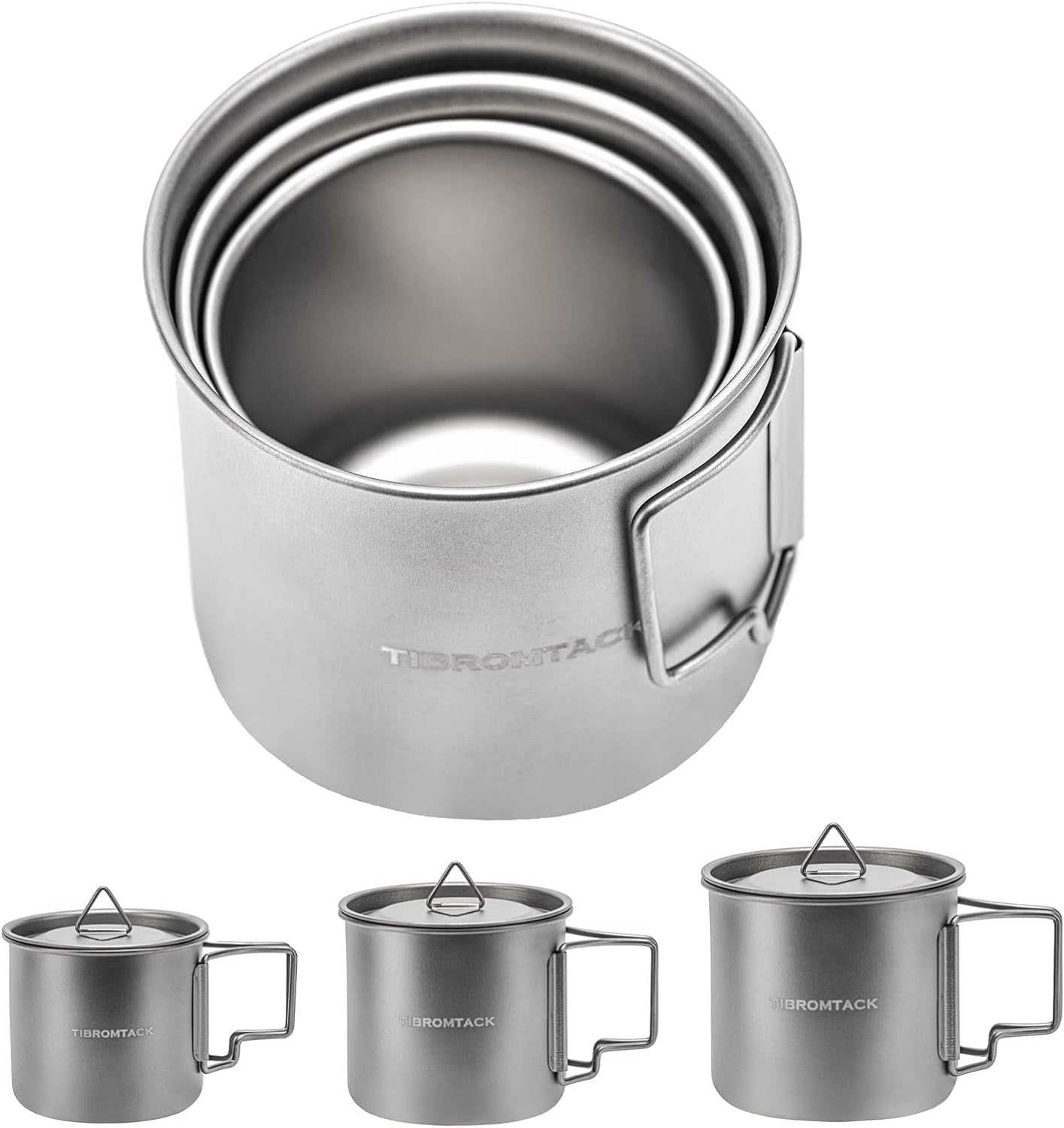 TIBROMTACK 3 Piece Titanium Camping Mess Kit - Walmart.com