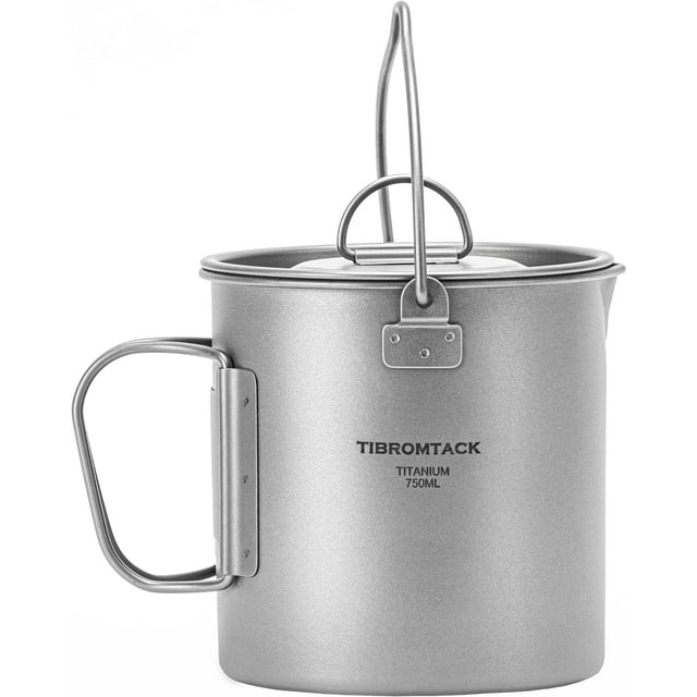 TIBROMTACK Titanium Camping Cup 750ml Mug with Lid and Foldable Handle ...