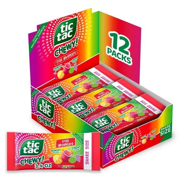 TIC TAC CHEWY! Fruit Adventure Candy, Bulk 12 Pack, Fruit Candy, Share ...