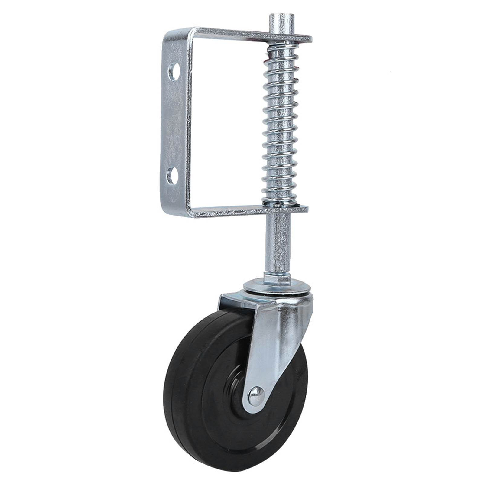 TICFOX Spring Door Castors 4inch Rubber Gate Wheel Spring Loaded Swivel ...