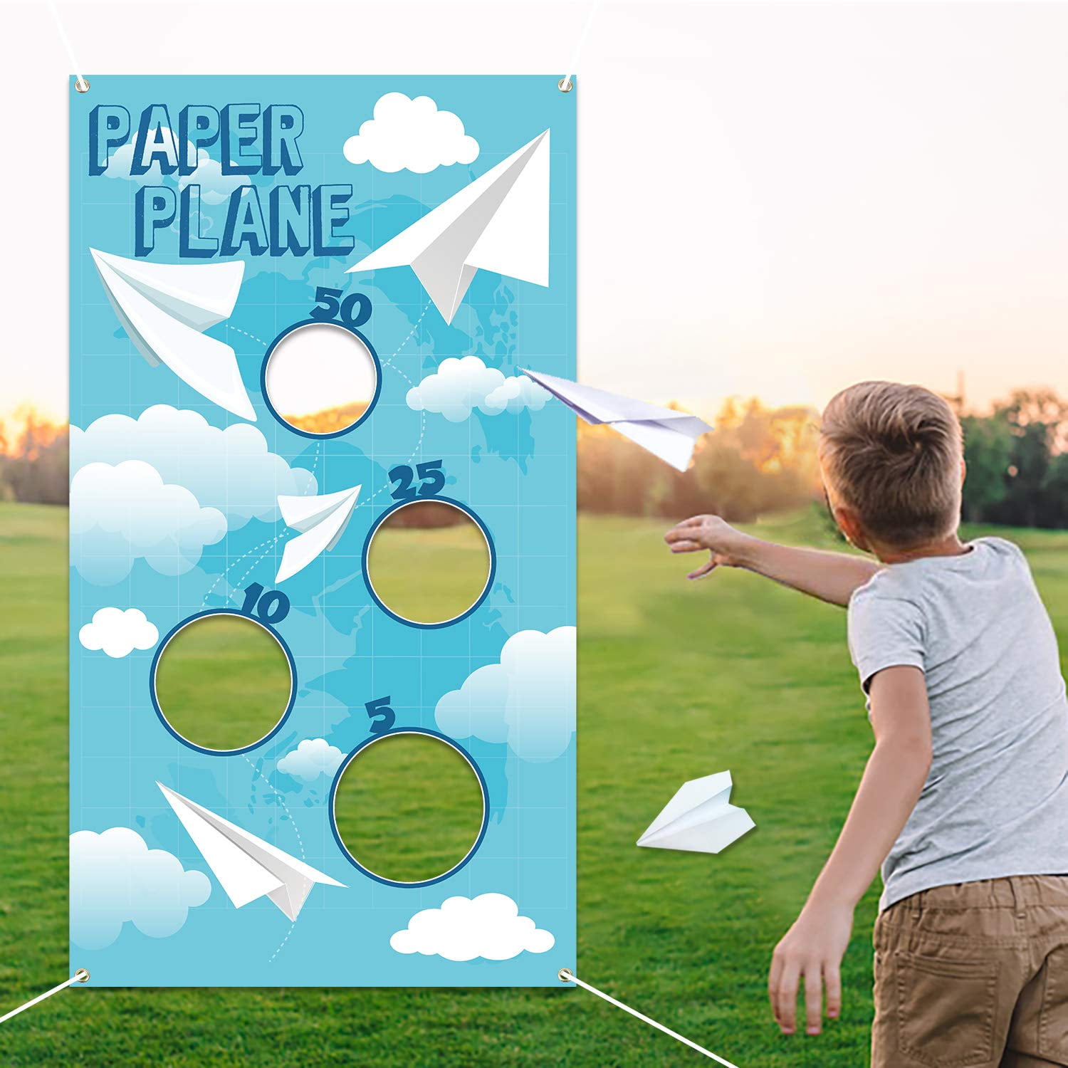 TICIAGA Paper Plane Toss Game Banner, AIS1 Throwing Target for Glider ...