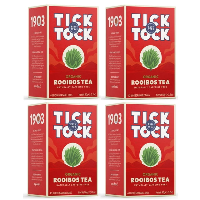 TICK TOCK TEAS Organic STF9 Rooibos Tea, Original, Naturally Caffeine ...