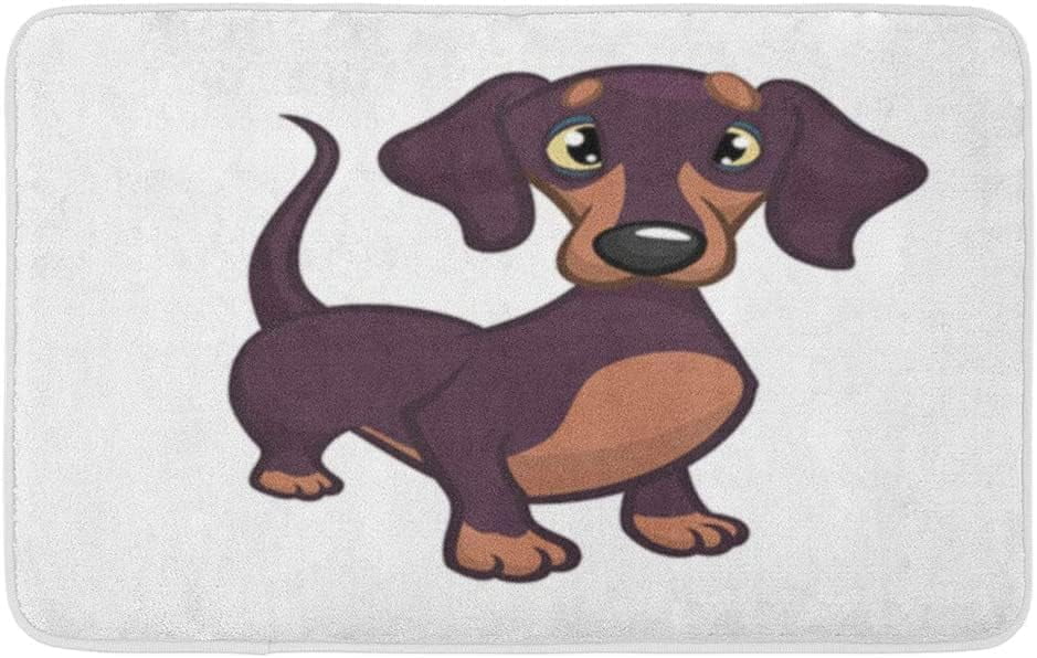 TICKPOT Brown Weiner Cartoon of Cute Purebred Dachshund Dog Durable ...