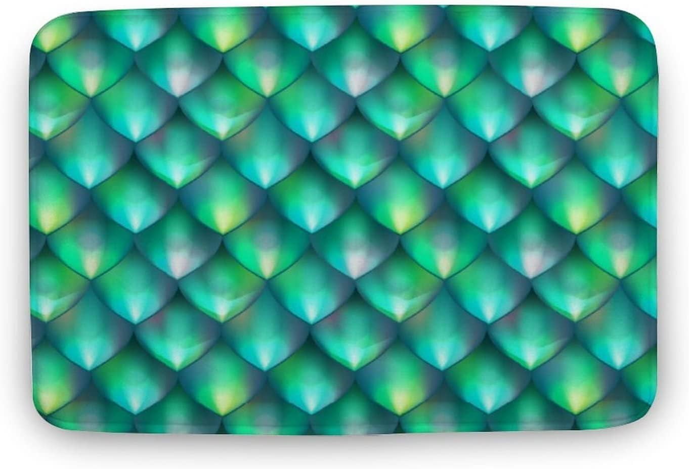 TICKPOT Welcome Mats for Front Door Outdoor Entry Green Fish Scales ...