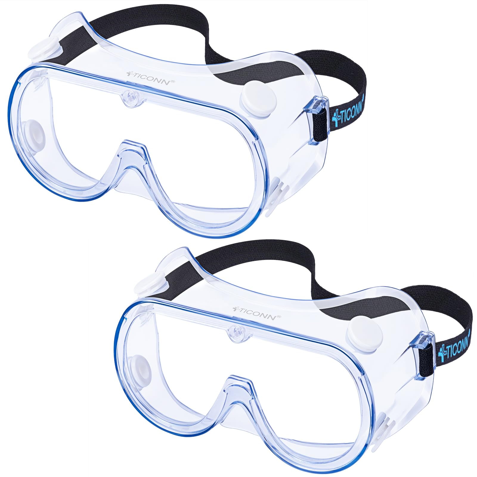 TICONN Anti-Fog Safety Goggles, HD Clear Over-Glasses Eye Protection ...