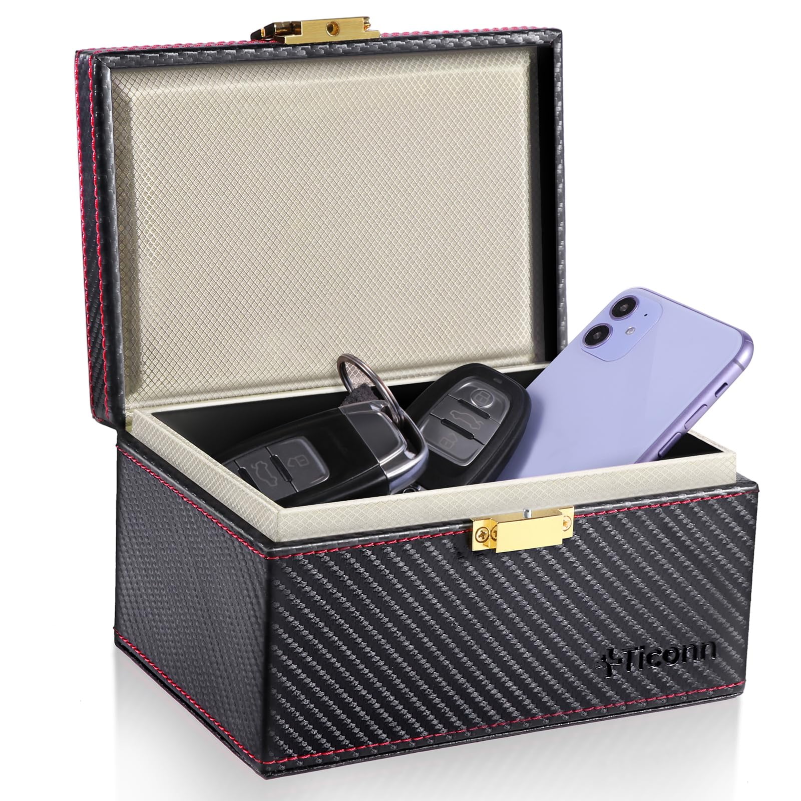 TICONN Faraday Box, Car Key Fob Protector, Carbon Fiber Signal Blocker ...