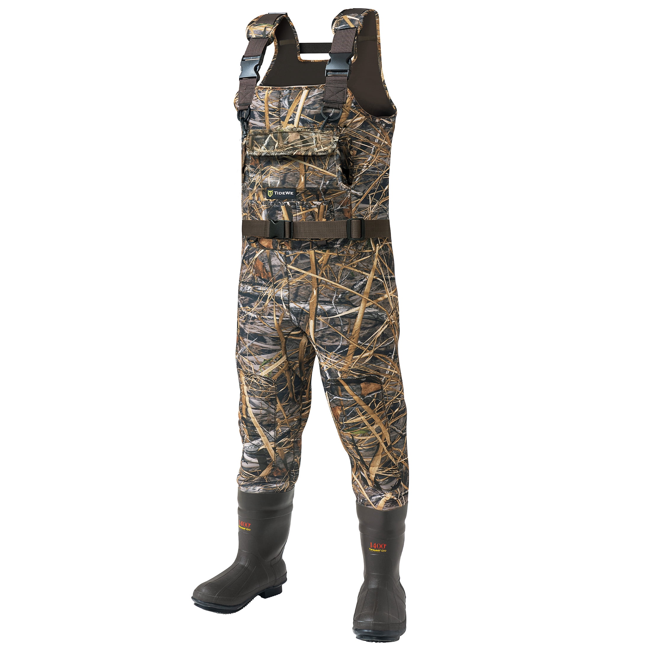 TIDEWE 5mm Neoprene Waterproof Chest Wader with 1400G Insulated Rubber ...