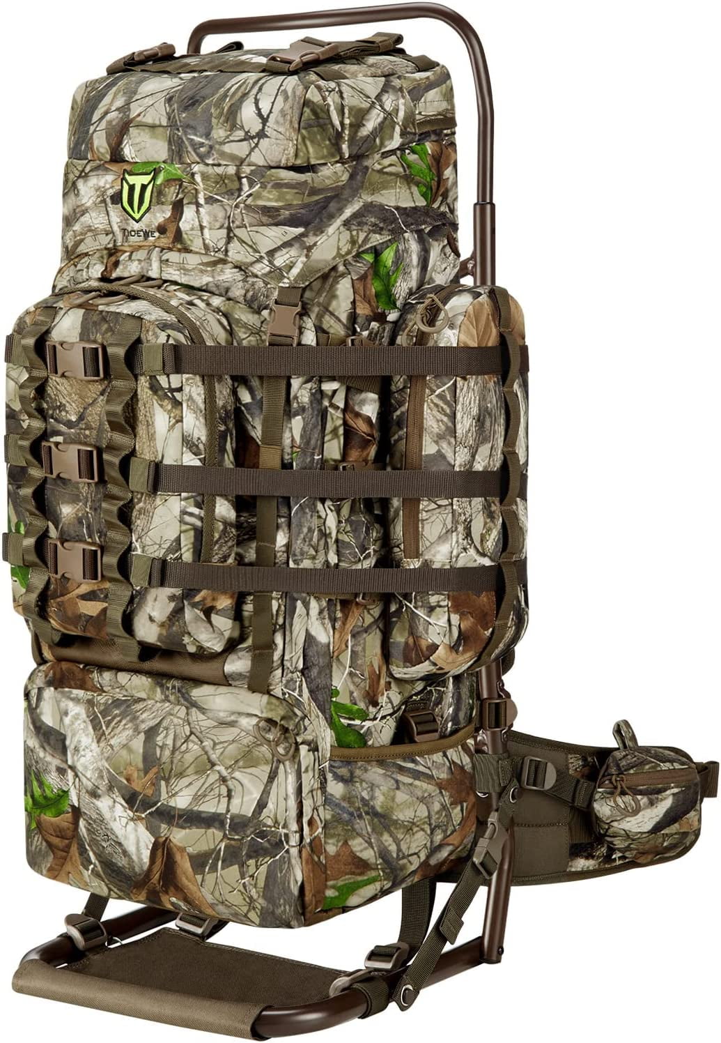 TIDEWE Hunting Backpack 5500cu with Frame and Rain Cover for Bow/Rifle ...