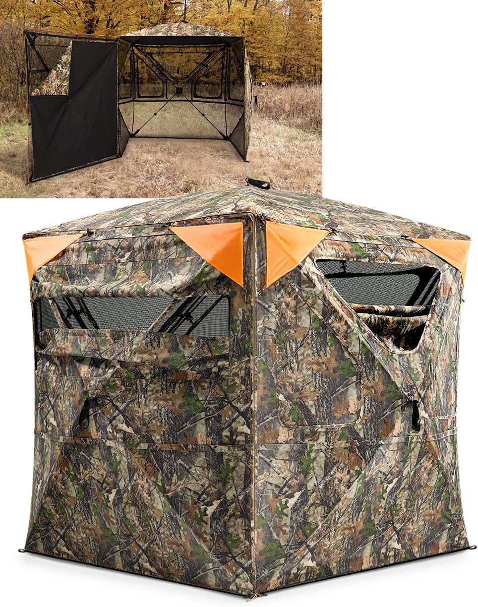 TIDEWE Hunting Blind, 360°Silent See Through Blind with Swing Door, 2-3 ...