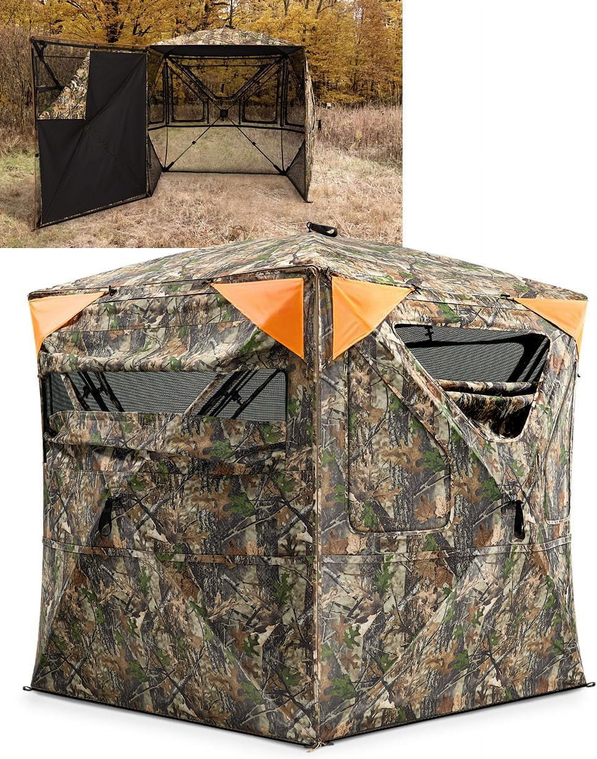 TIDEWE Hunting Blind, 360°Silent See Through Blind with Swing Door, 2-3 ...