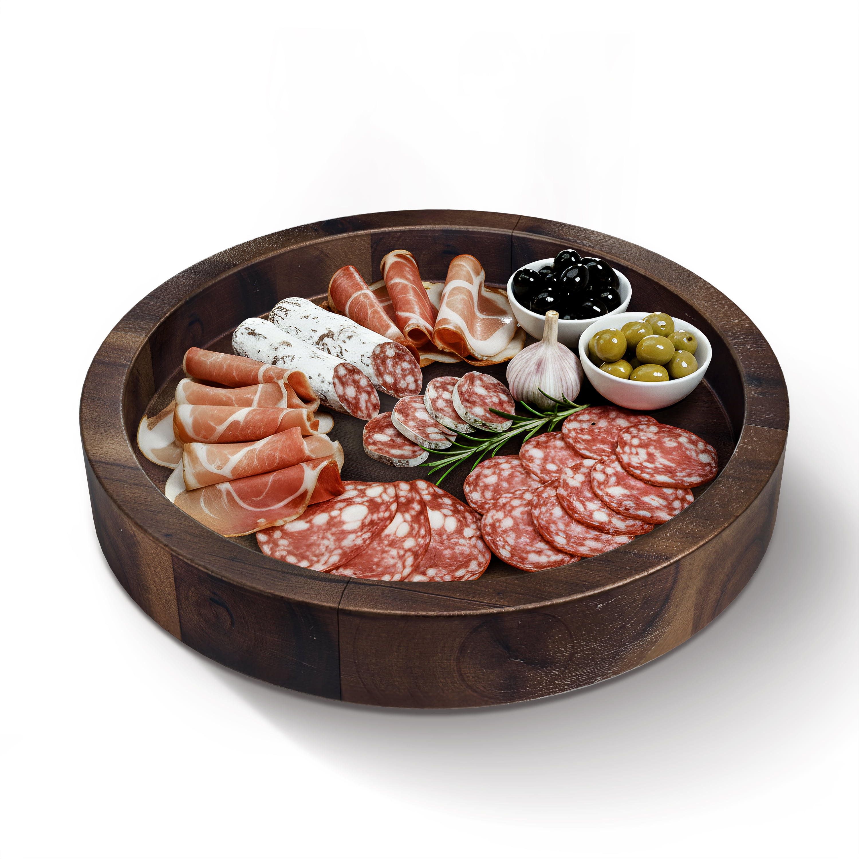 TIDITA 13" Acacia Lazy Susan Turntable for Table - Wooden Charcuterie ...