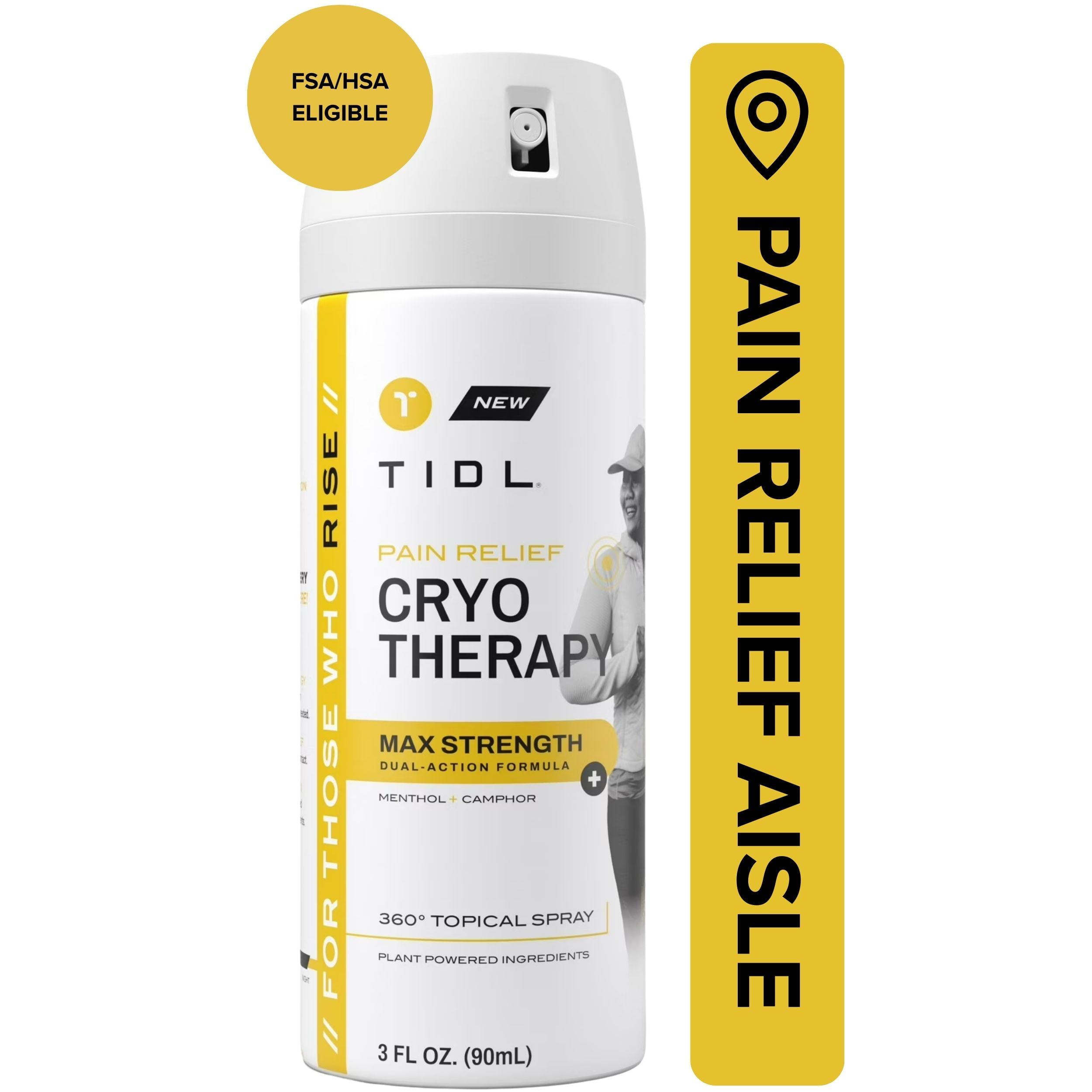 TIDL Max Strength Cryotherapy Menthol & Camphor Pain Relief Spray for ...