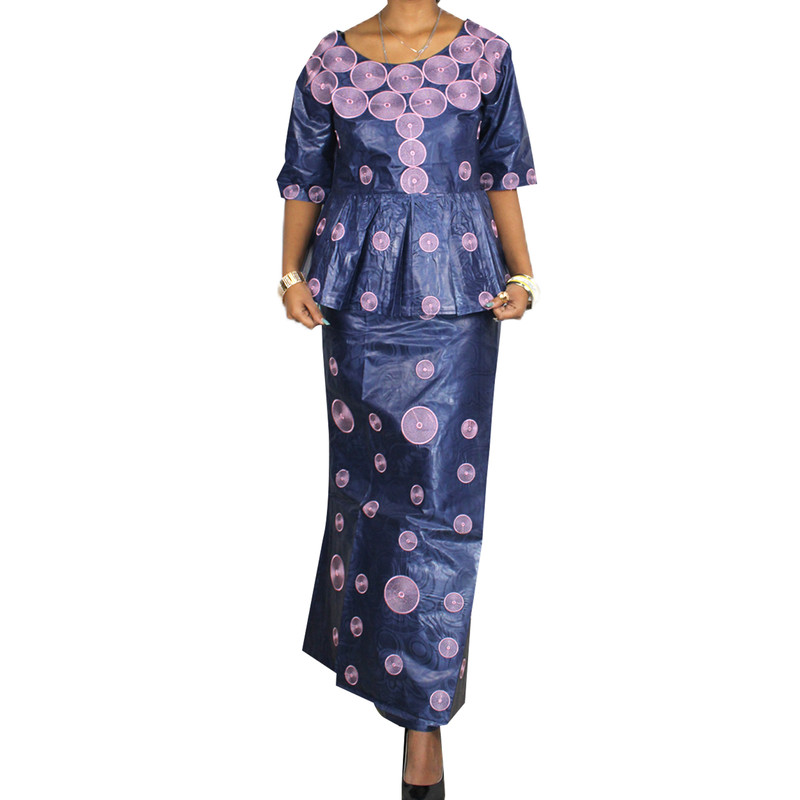 TIDOIRSA African Dress for Women Embroidery Ruffled Top with Wrap Maxi ...