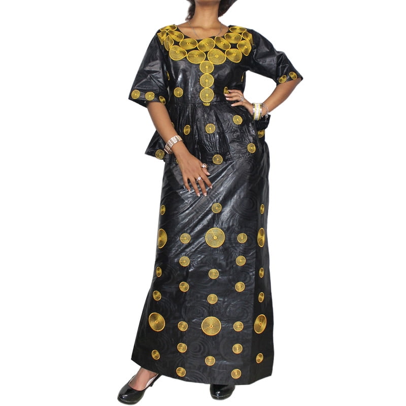 TIDOIRSA African Dress for Women Embroidery Ruffled Top with Wrap Maxi ...