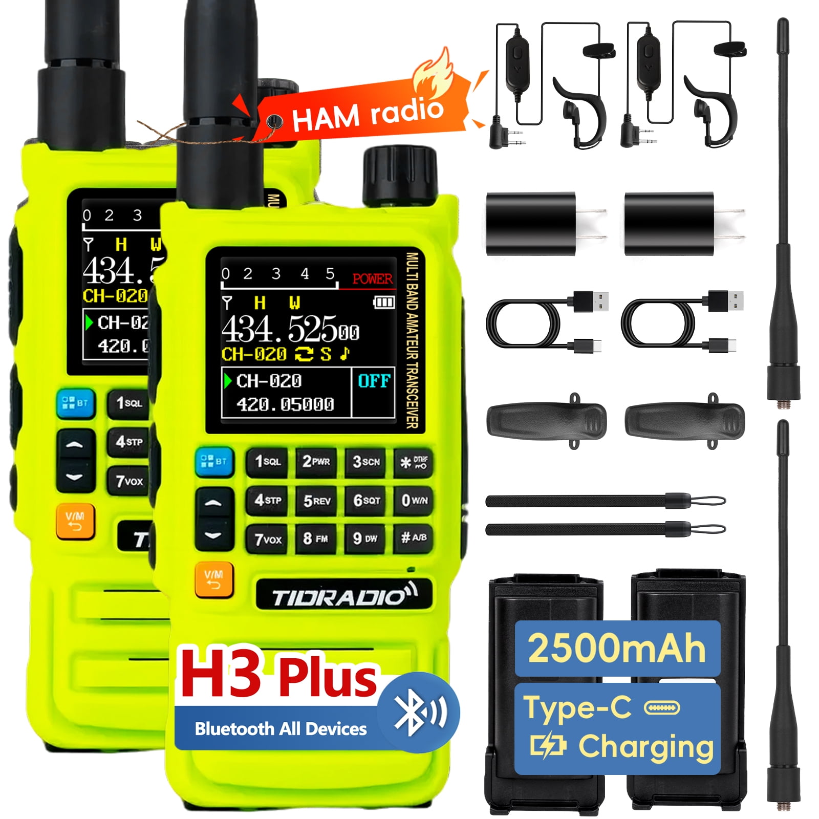TIDRADIO TD-H3 Plus Ham Radio Handheld, Bluetooth-Headphone-connectable ...
