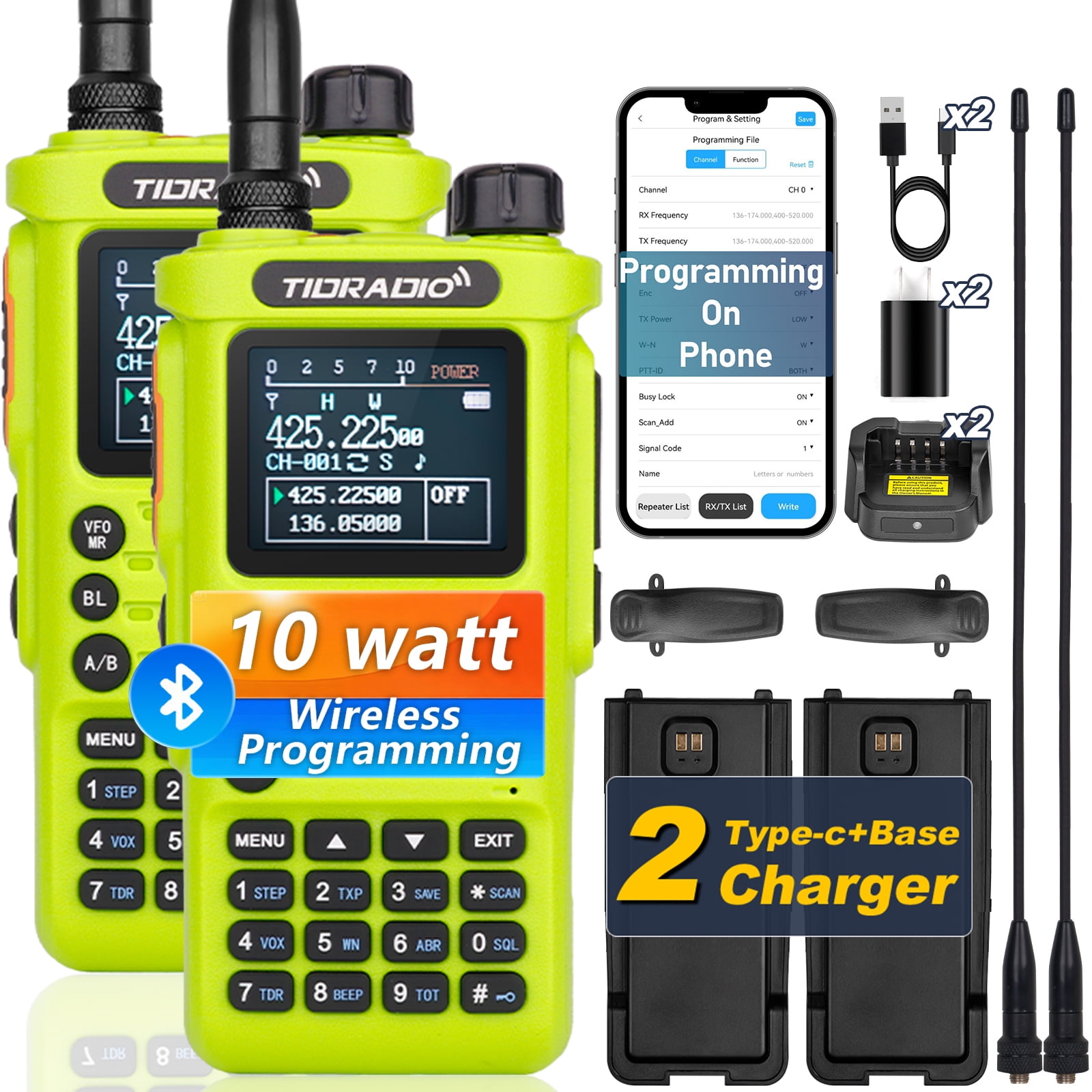 TIDRADIO TD-H8 3rd Gen 10W Ham Two Way Radio with Long Range ...