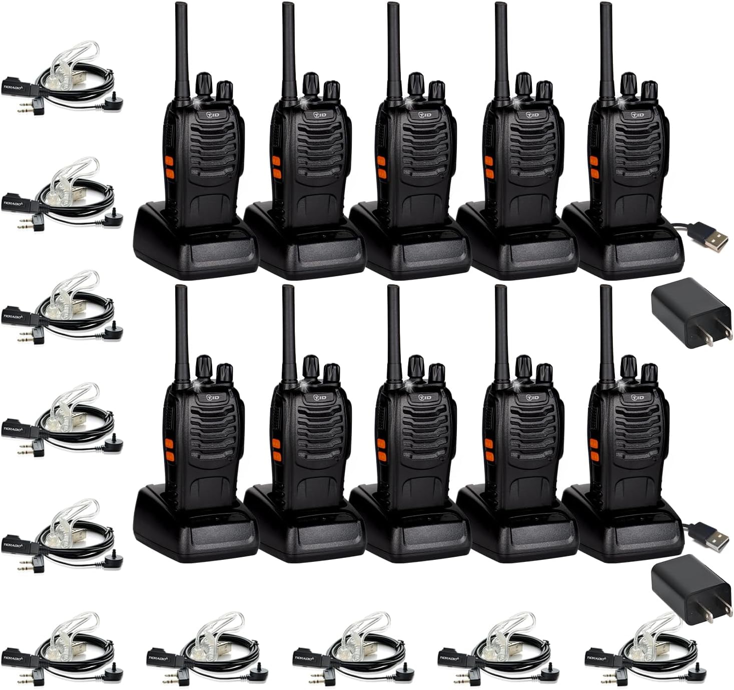 TIDRADIO TD-V2 Walkie Talkies Long Range Rechargeable Two Way Radios ...