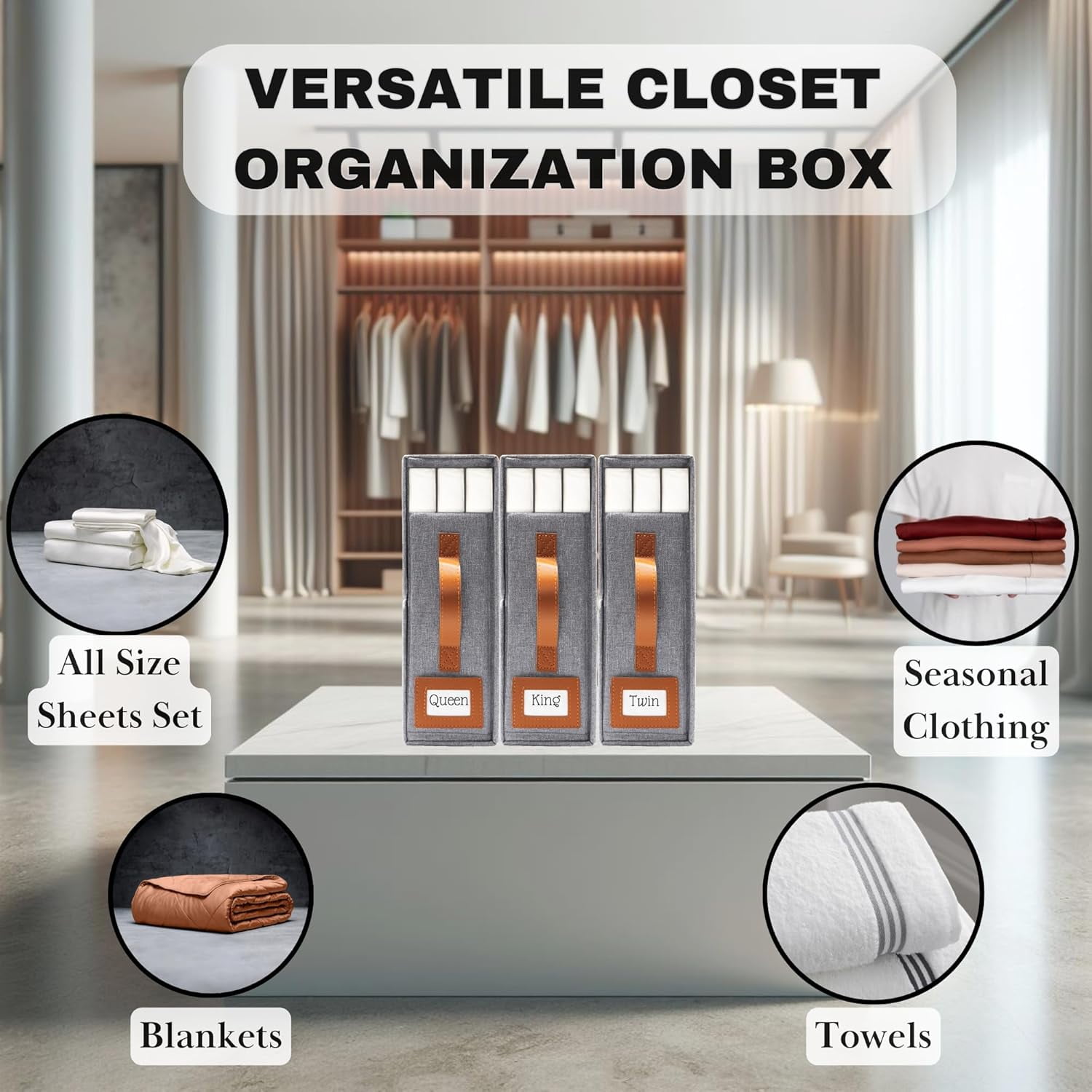 TIDYMEUP 5 Pack Bed Sheet Organizers and Storage Sheet Storage ...