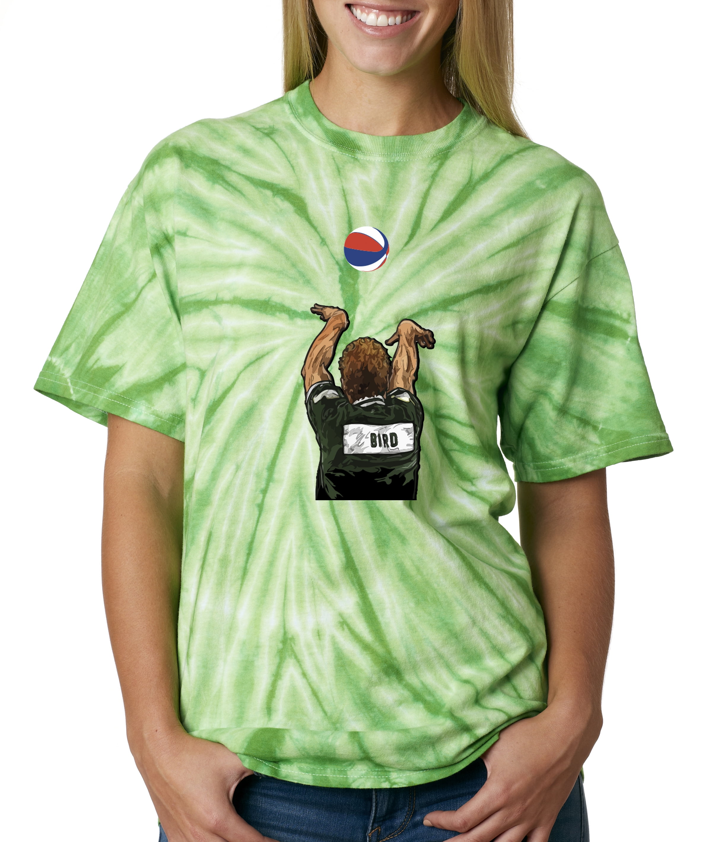 TIE-DYE GREEN Celtics Larry Legend Larry Bird 3 Point Contest T-shirt ...