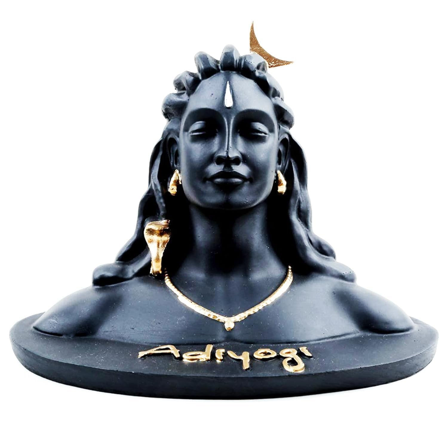 TIED RIBBONS 6" Adiyogi Statue for Car Dashboard | Black, Resin | Shiva ...