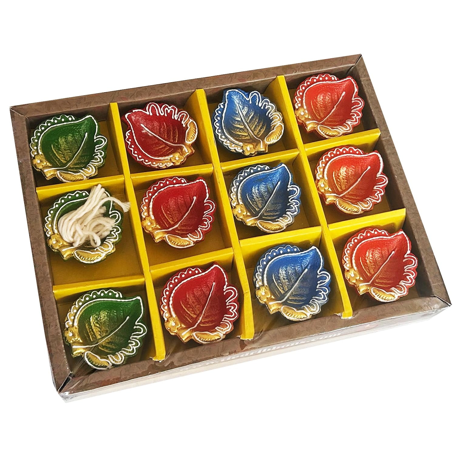 TIED RIBBONS 12 pcs Handmade Clay Diya for Diwali | Traditional Homemade Diyas Tealight | Indian ...