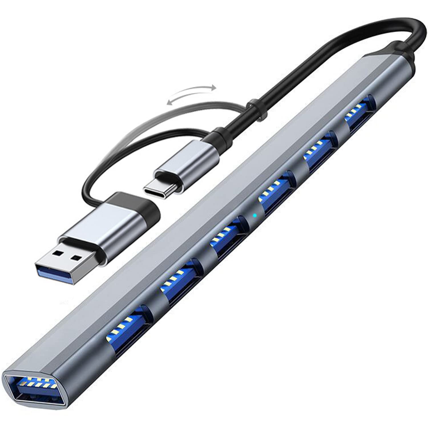 TIEDXIOY USB Hub 3.0, USB C Hub, Aluminium USB C to USB 3.0 Hub with 7 ...