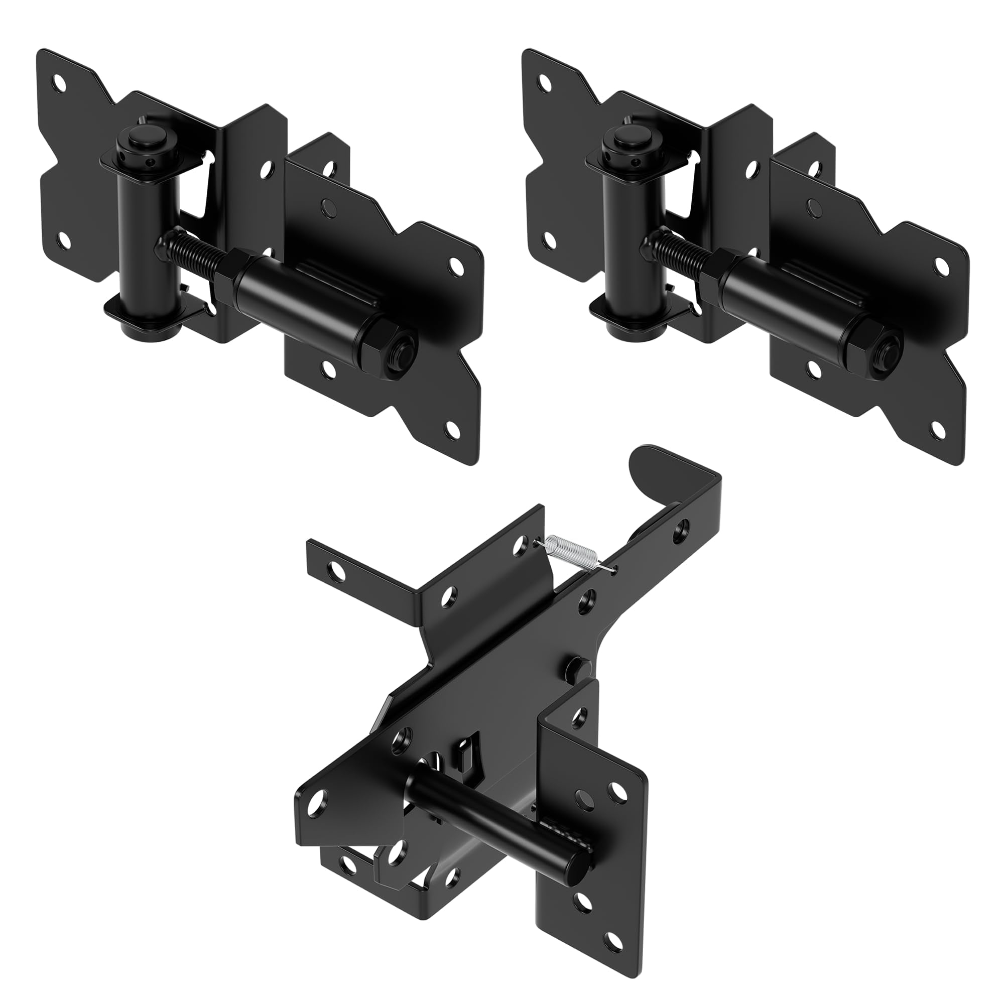 TIEJIAN Self Closing Gate Hinge and Latch, Heavy Duty Self Locking Gate ...