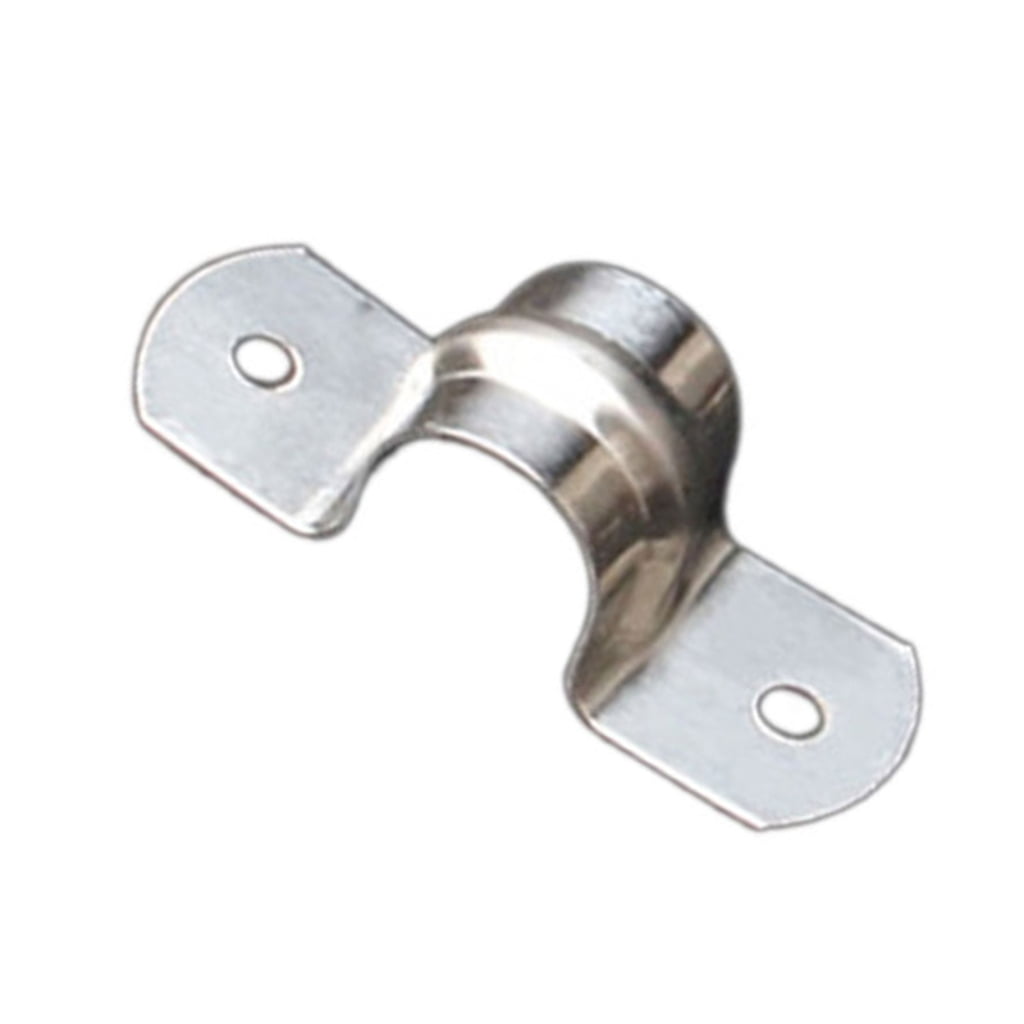 TIERPOP 100/50Pcs Pipe Strap Clamps Stainless Steels 2 Holes Rigid Pipe ...