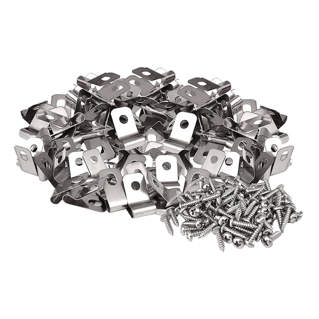 TIERPOP 100pcs Fence Mounting Stainless Steel Wire Clips Fence Wire ...